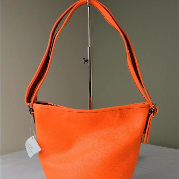Coach | Bags | Coach Neon Orange Leather Mini Duffle Nwt | Poshmark